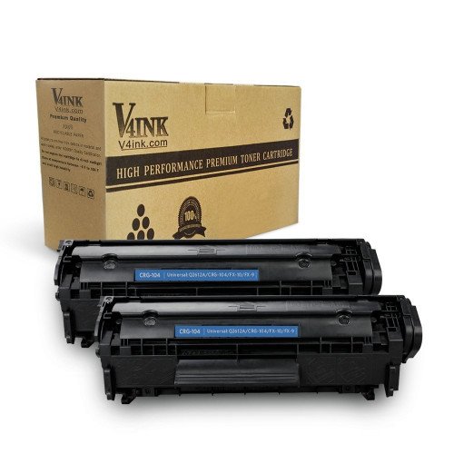2 Pack Compatible Canon 104 HY Black Toner Cartridge Set