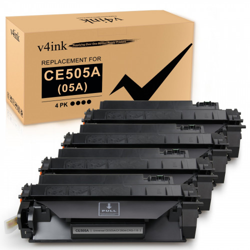 4 Pack Compatible HP 05A 505A Black Toner Cartridge