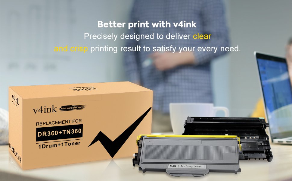 v4ink Brother TN360 & DR360 Compatible High Yield 2-Piece Combo Pack (1 ...